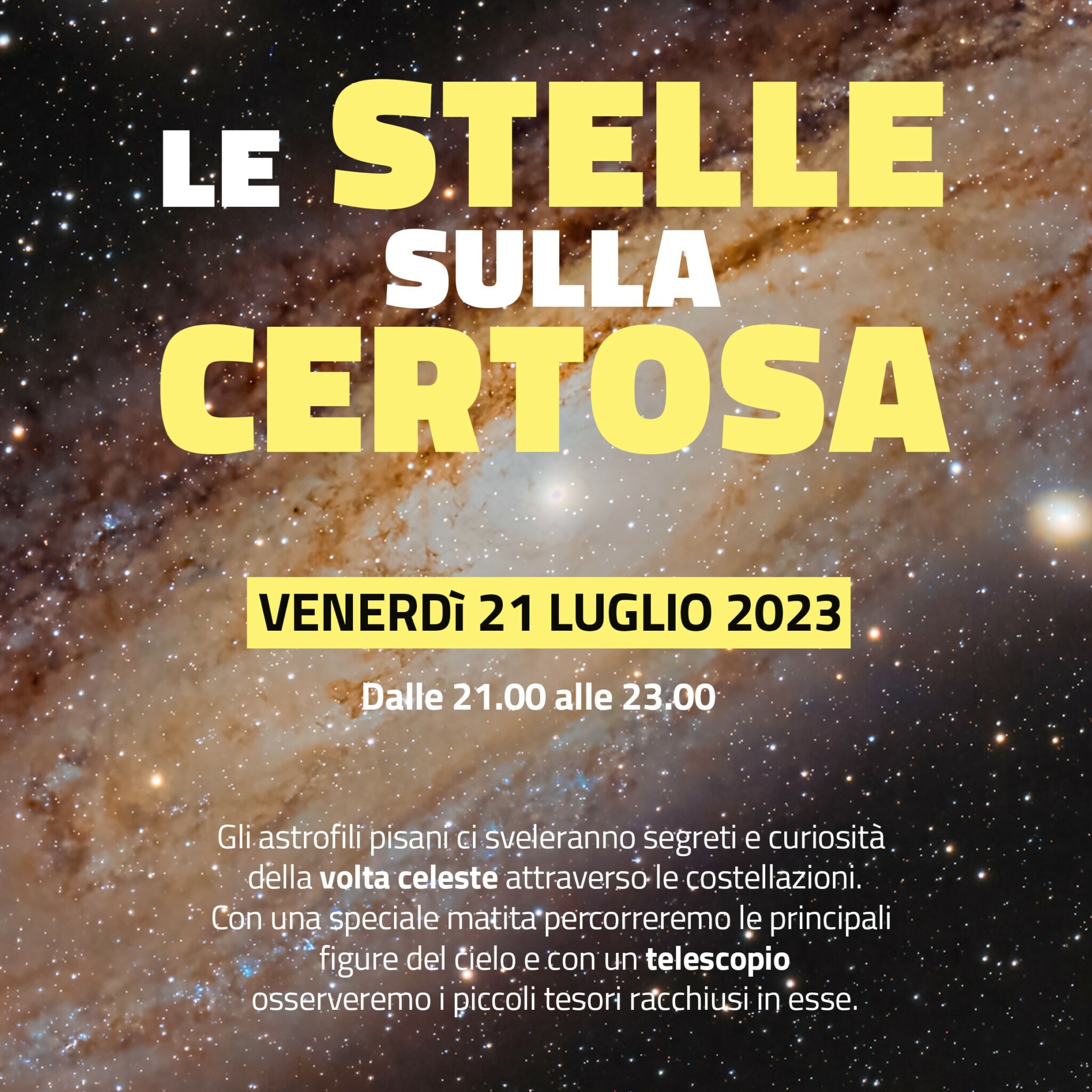 Le stelle sulla Certosa - Museo di Storia Naturale dell'Università di Pisa